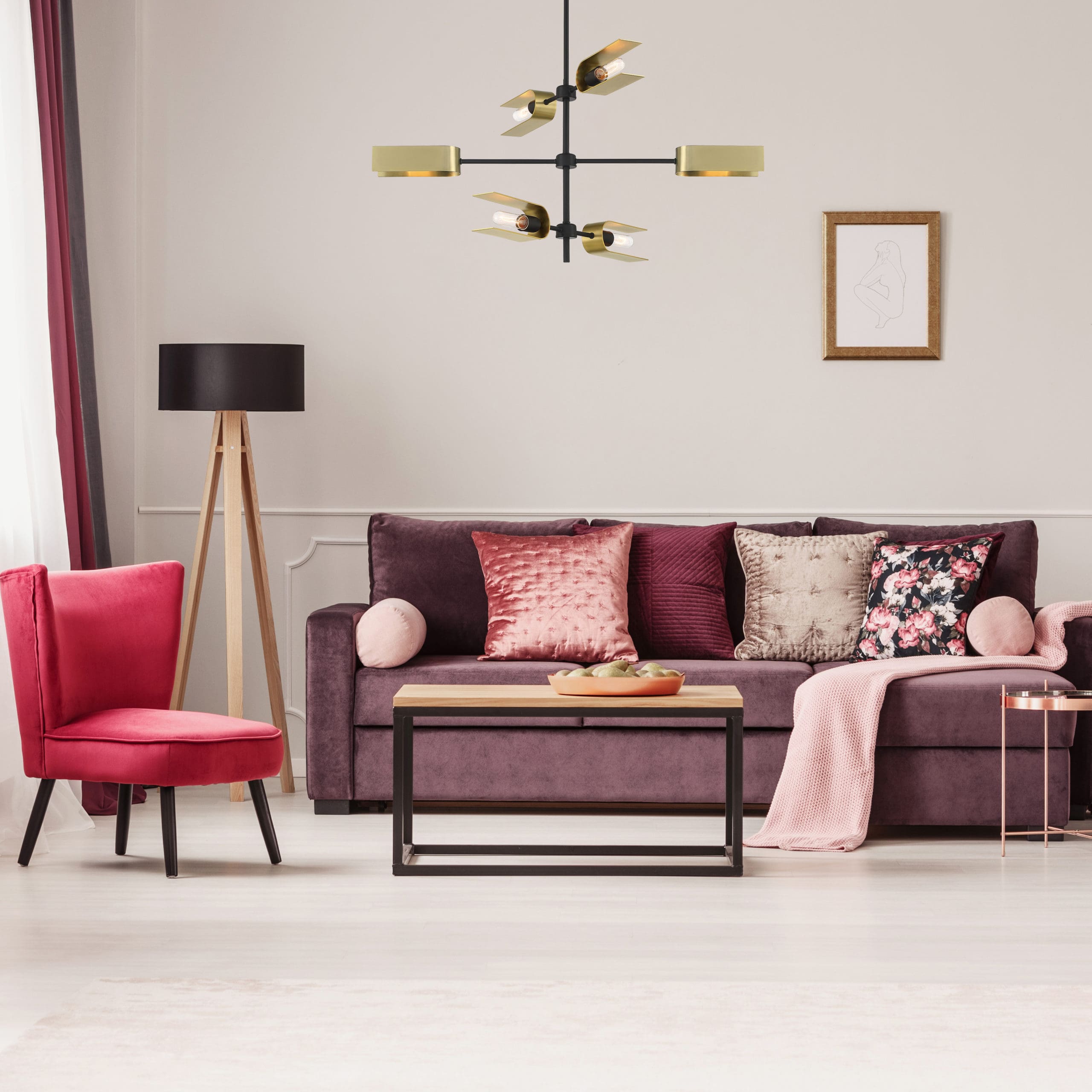 U Turn 38″ 6-Light Island – Designers Fountain